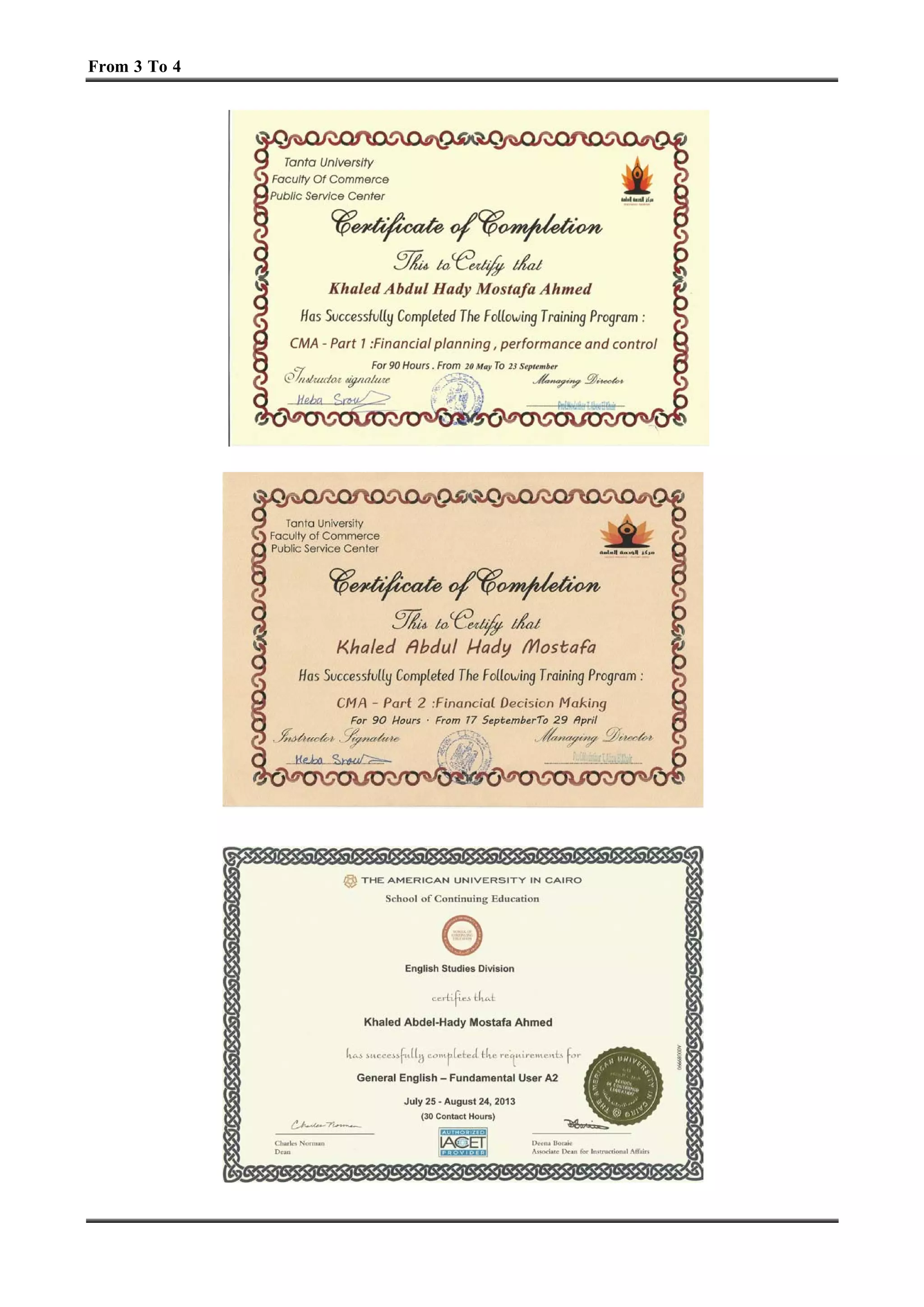 Khaled CV & Pics | PDF | Business | Business and Finance