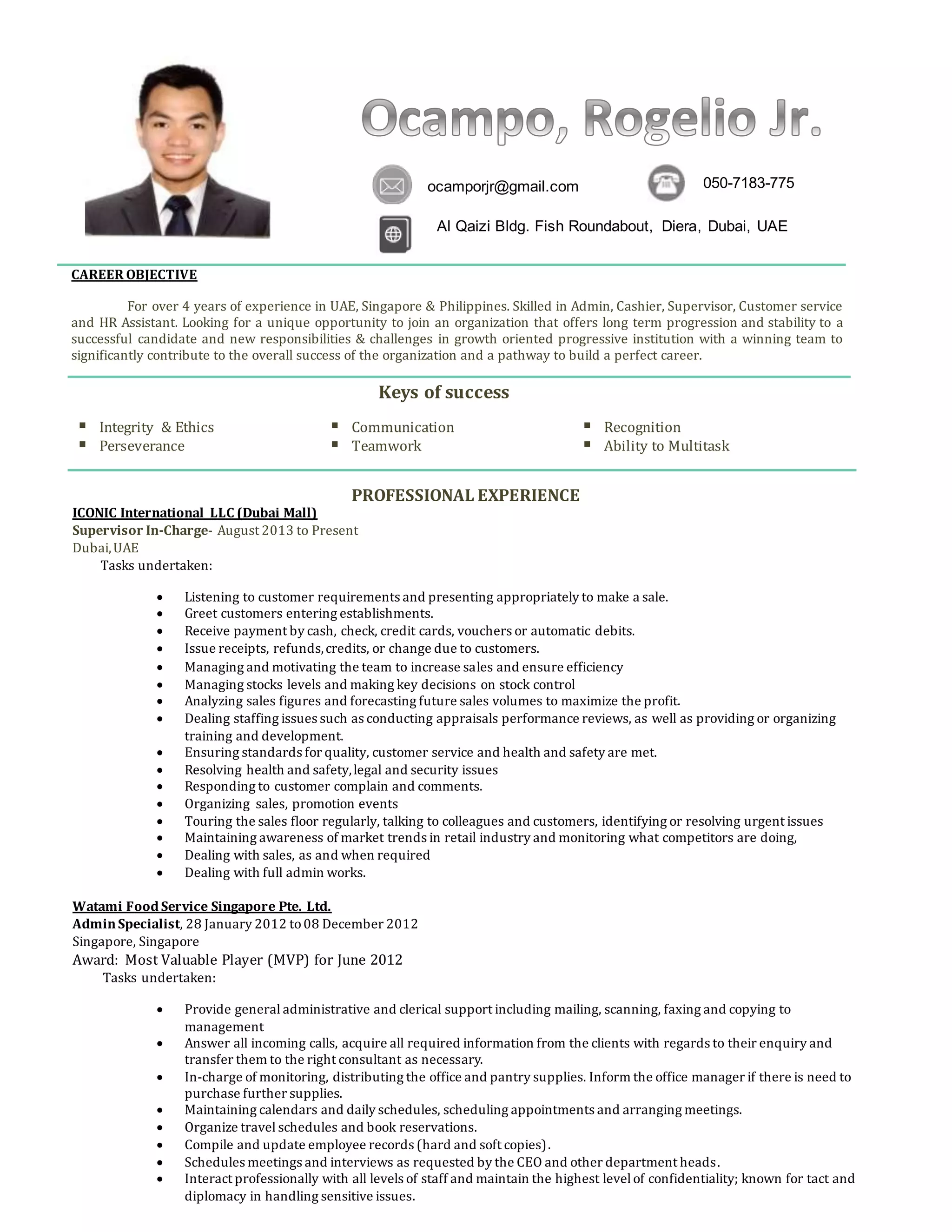 ROGELIO REYES OCAMPO JR - CV | PDF