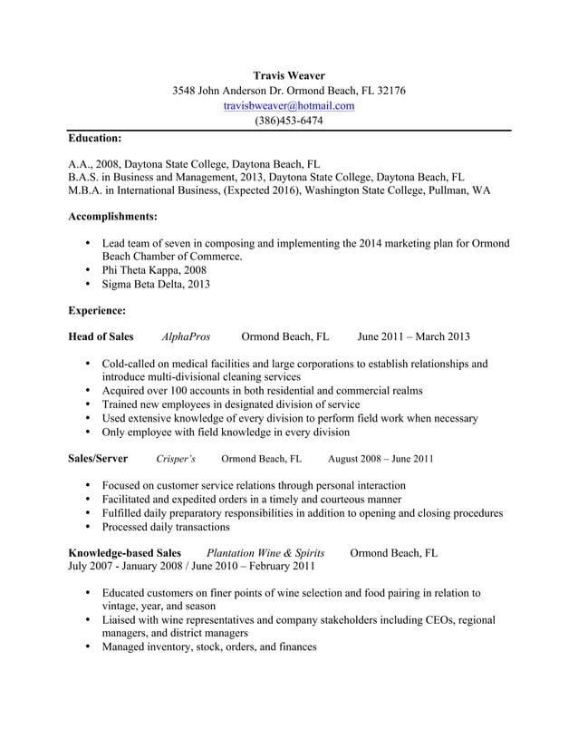 Formal Resume 2014 | PDF