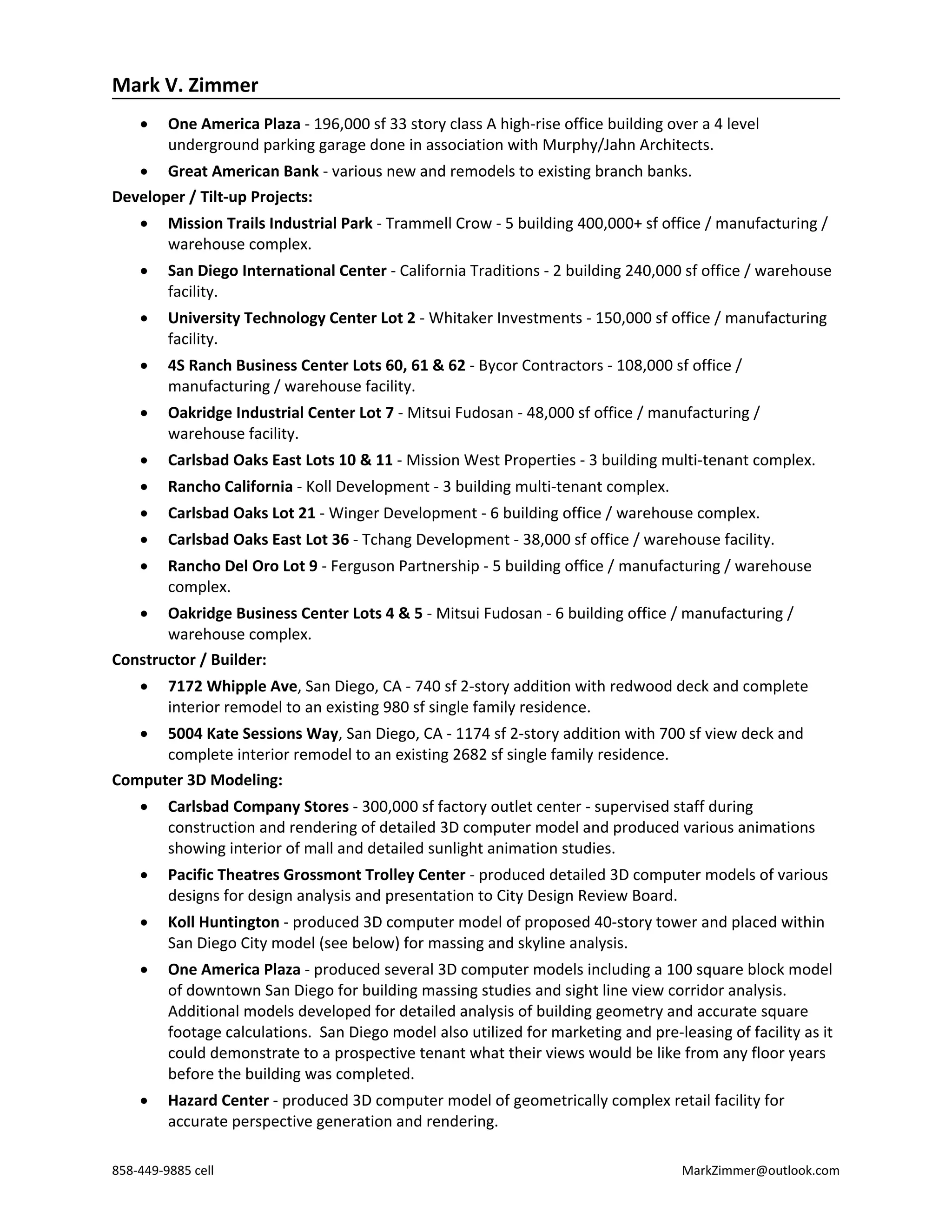 Mark V Zimmer - Resume & Projects | PDF