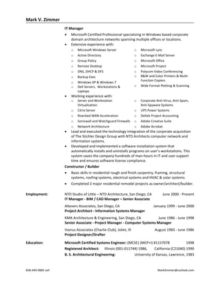 Mark V Zimmer - Resume & Projects | PDF