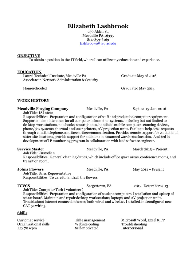 Elizabeth Lashbrook resume | DOCX