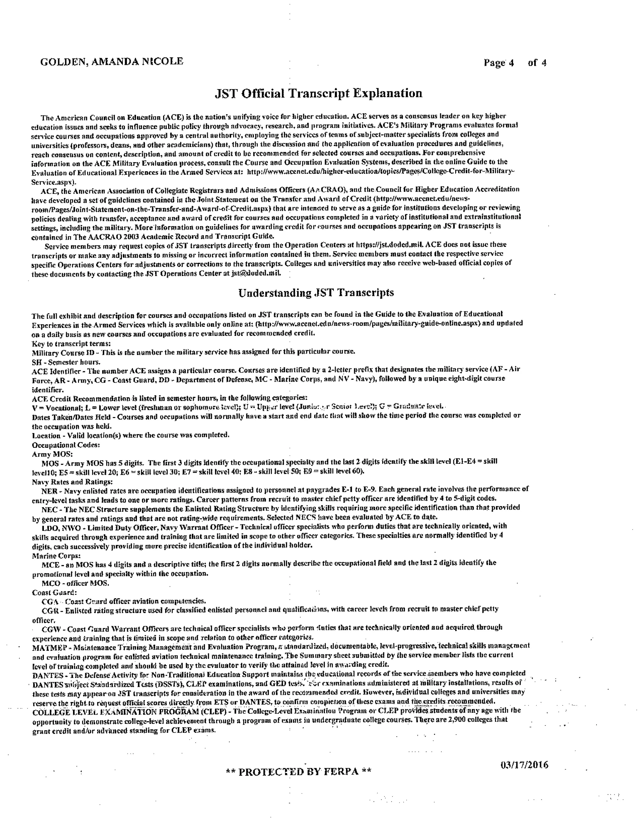 Army transcripts | PDF