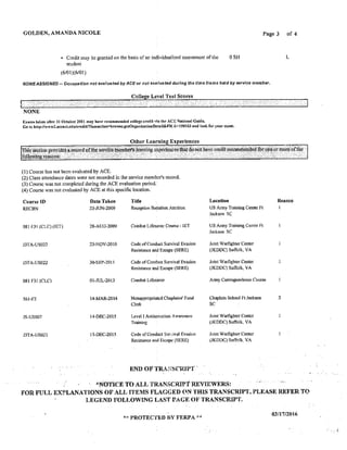 Army transcripts | PDF
