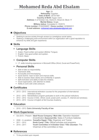 Mohamed Reda C.V - New Update 2016 | PDF
