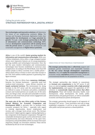 Strategic Partnership for a Digital Africa BMZ | PDF