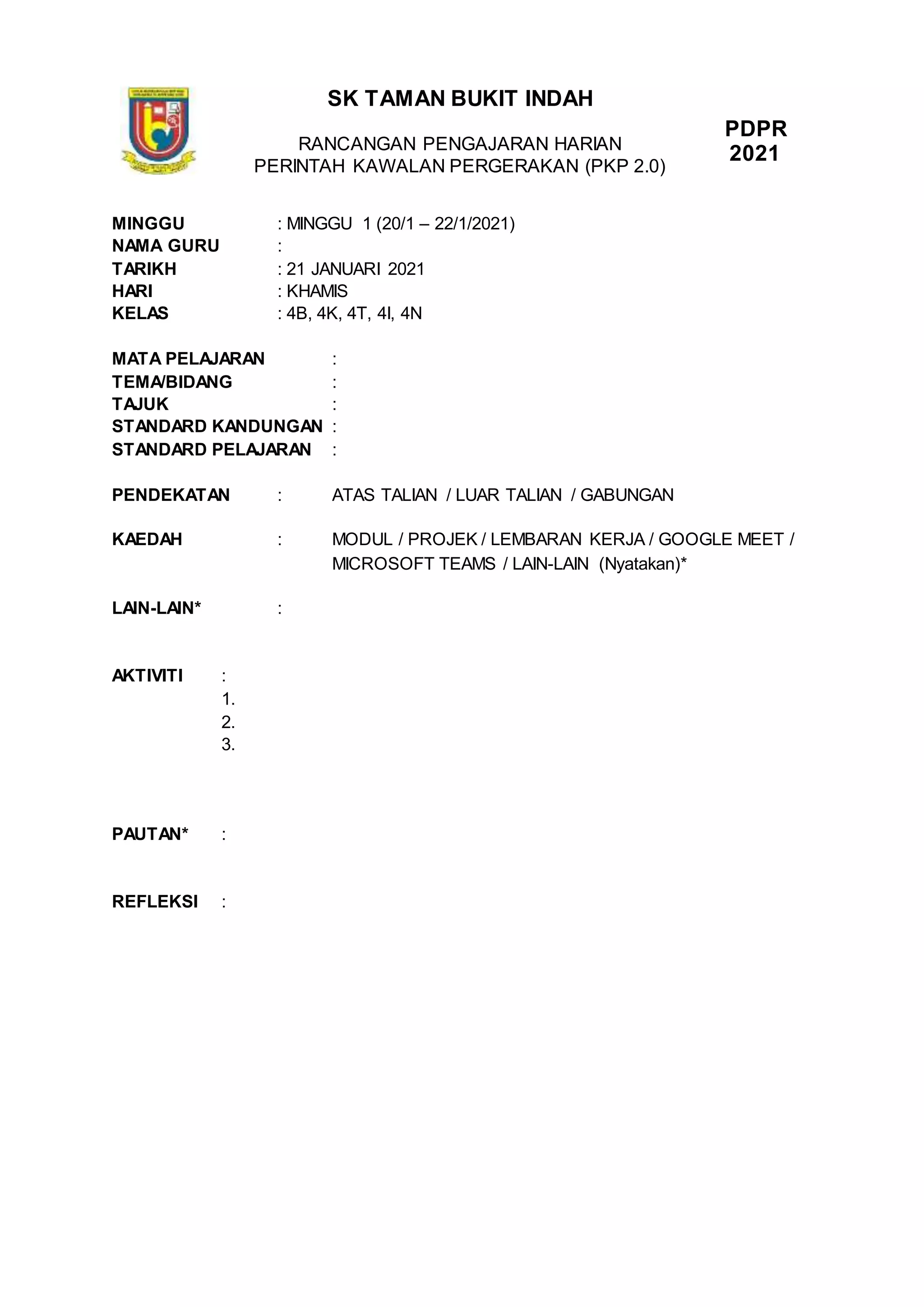 contoh rph pdpr 2021 (1) | DOCX
