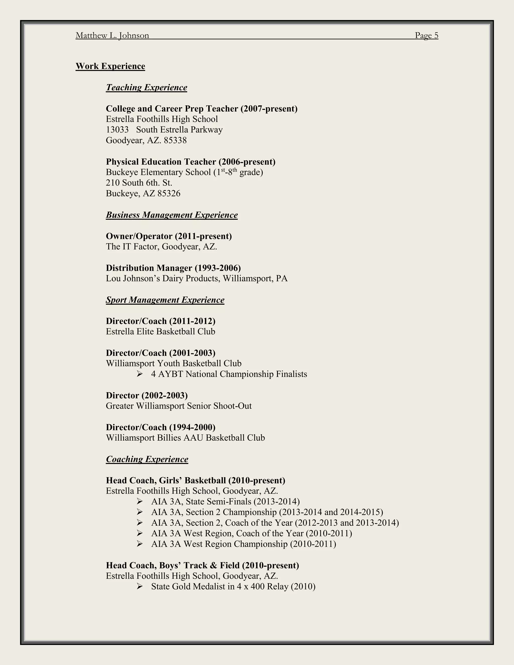Coaching Portfolio | DOCX