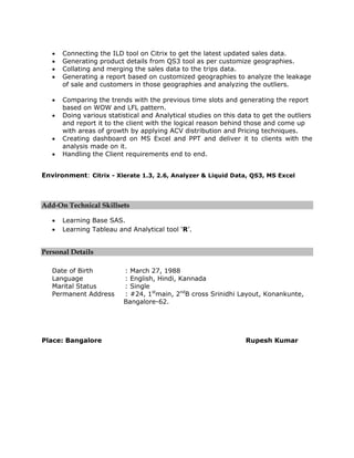 Resume - CPG_FMCG - Market Research_Data Analyst | PDF