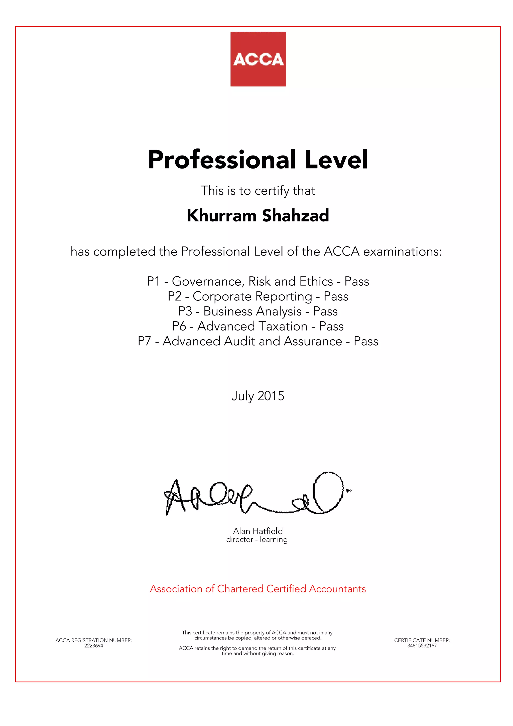 Professional level Certificate | PDF | Free Download
