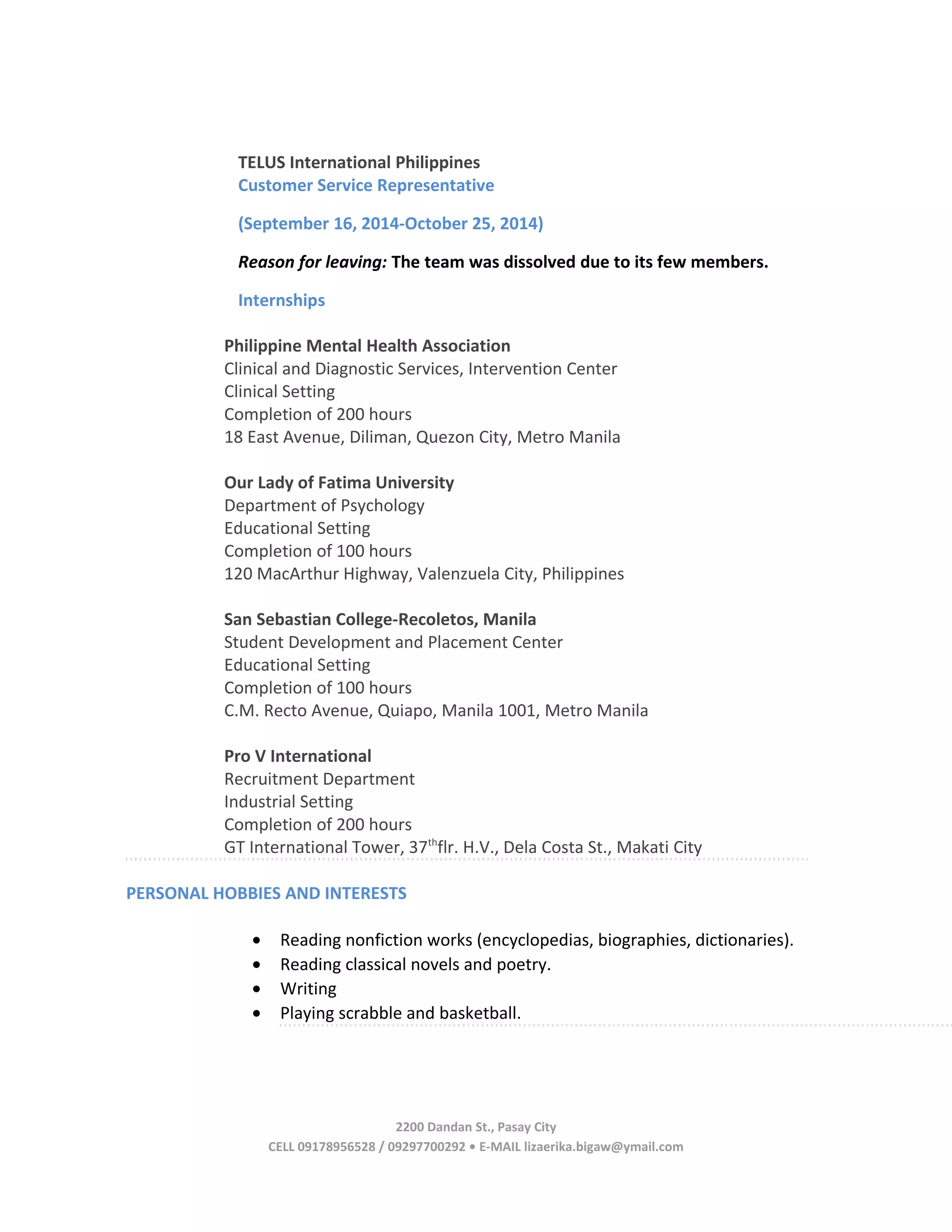 UPDATED RESUME_LIZA ERIKA BIGAW | DOC