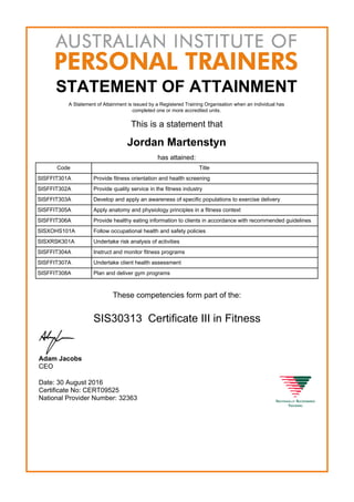 Jordan AIPT Cert 3 and 4 | PDF
