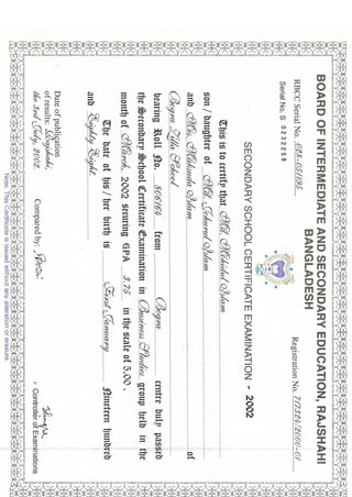HSC MARK SHEET | PDF