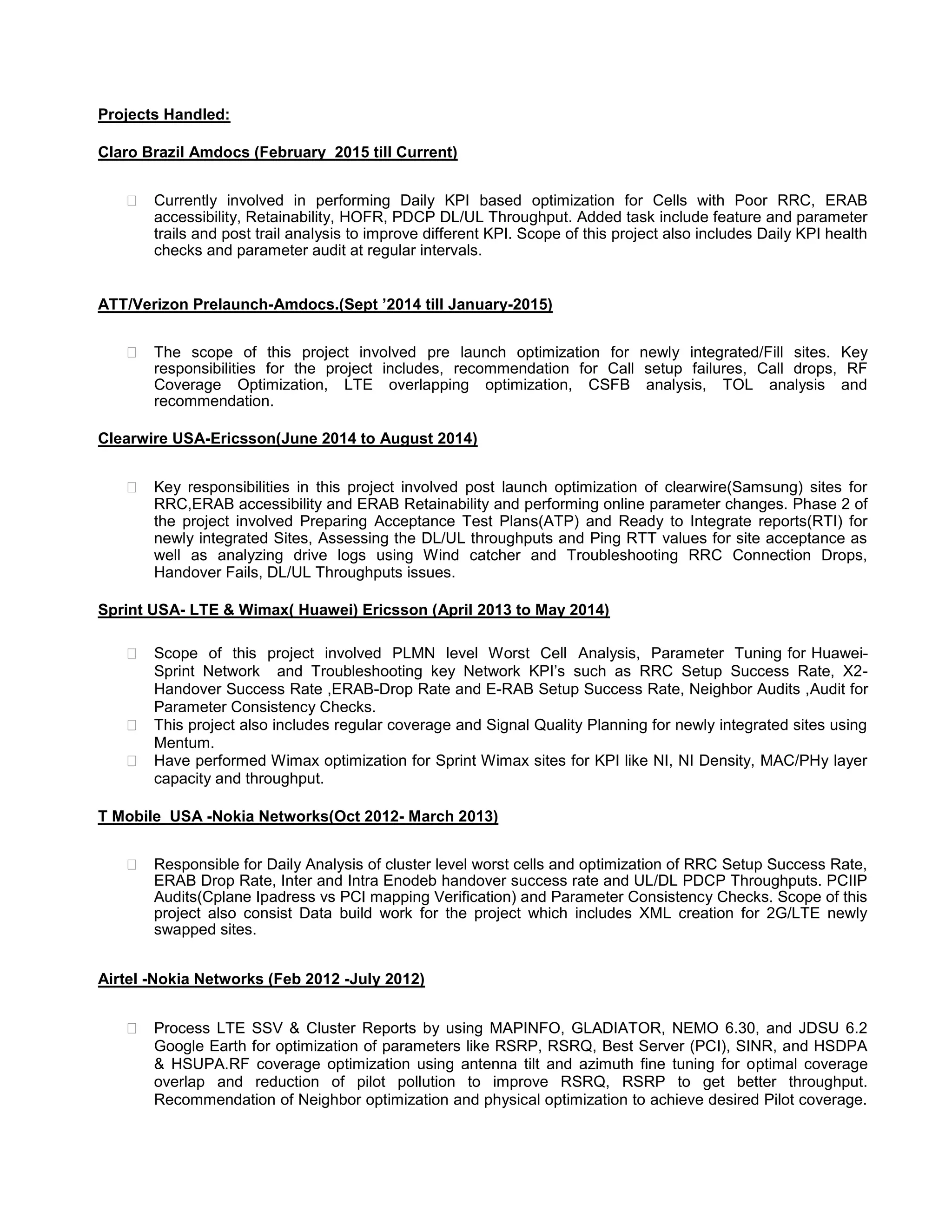 Munendra Singh Jadon LTE Optimization (1) | PDF
