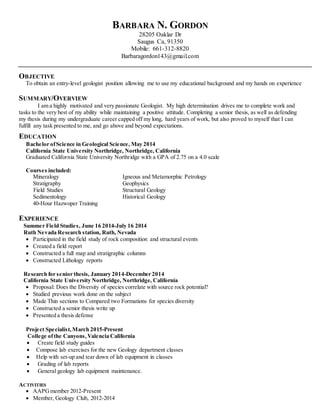 geology-resume-template | DOCX