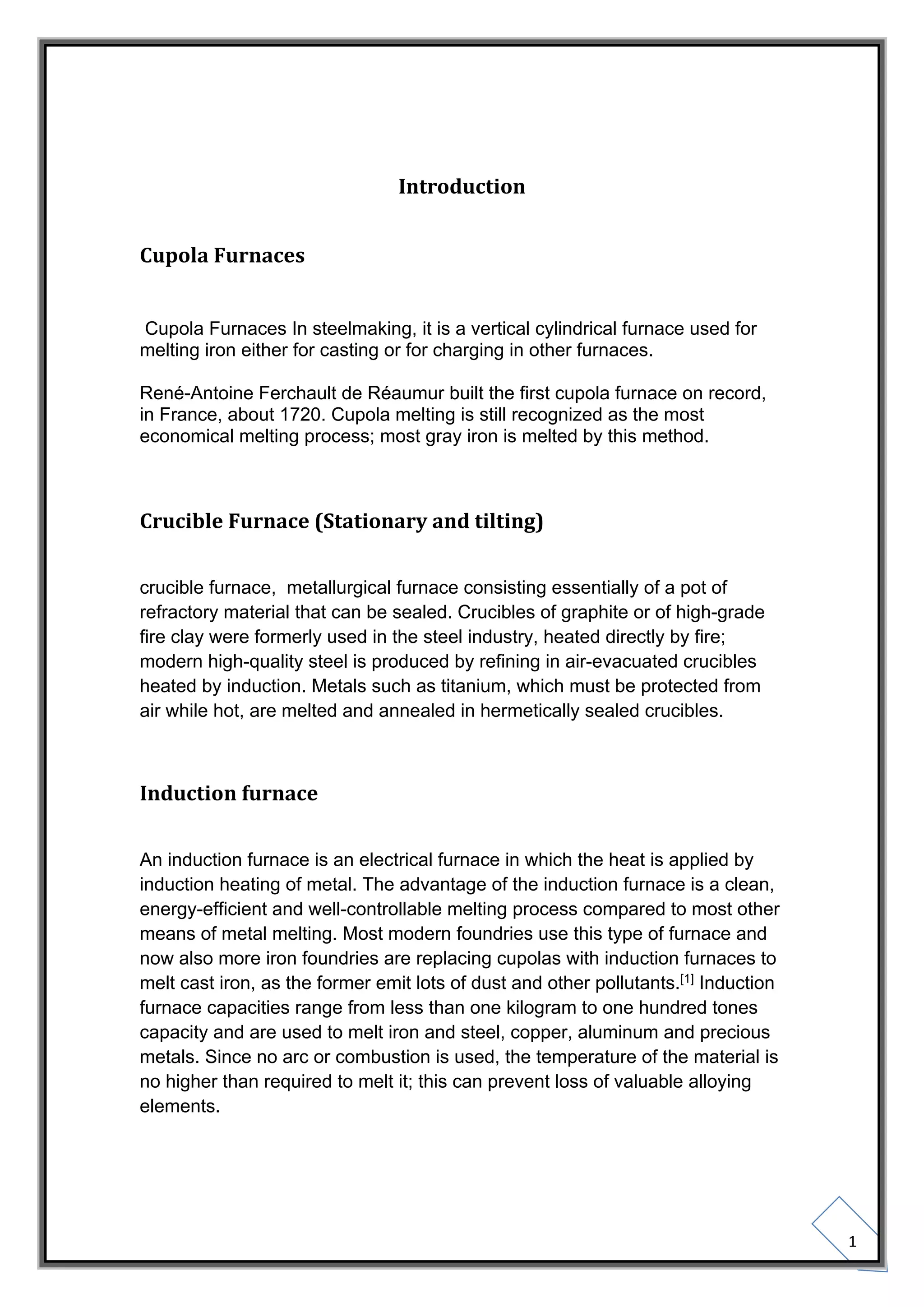 Casting Furnaces | PDF