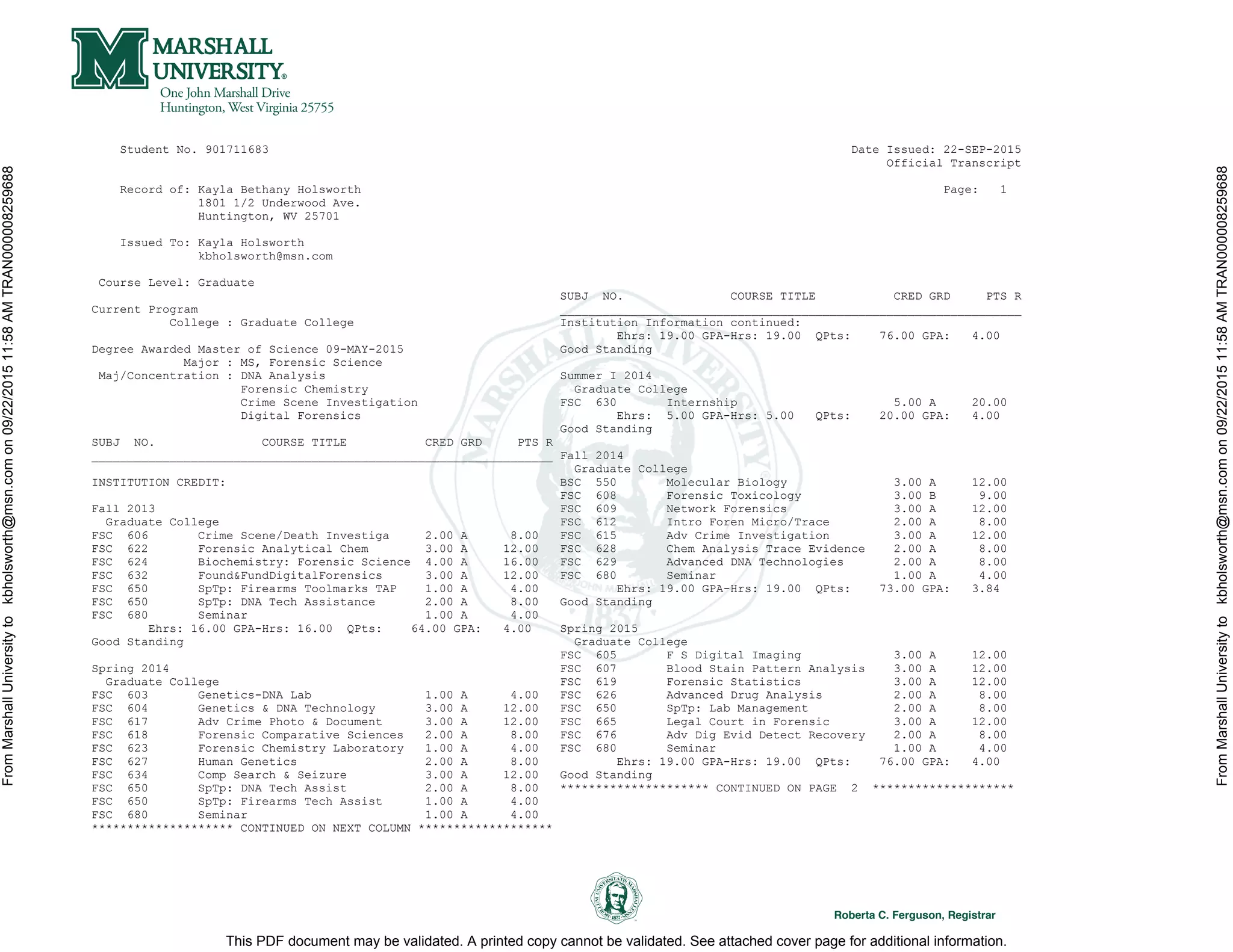 Official Marshall Transcript highlighted | PDF