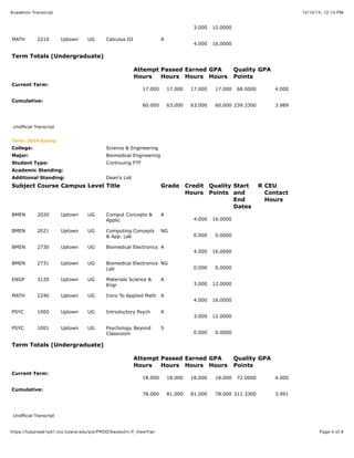 Academic Transcript | PDF