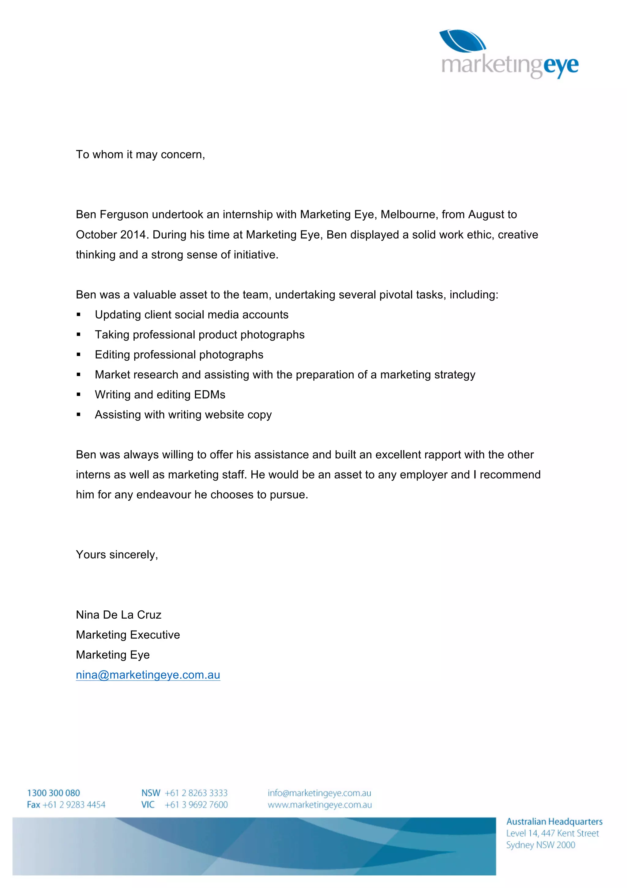 Recommendation letter_BenFerguson_September2014 | PDF