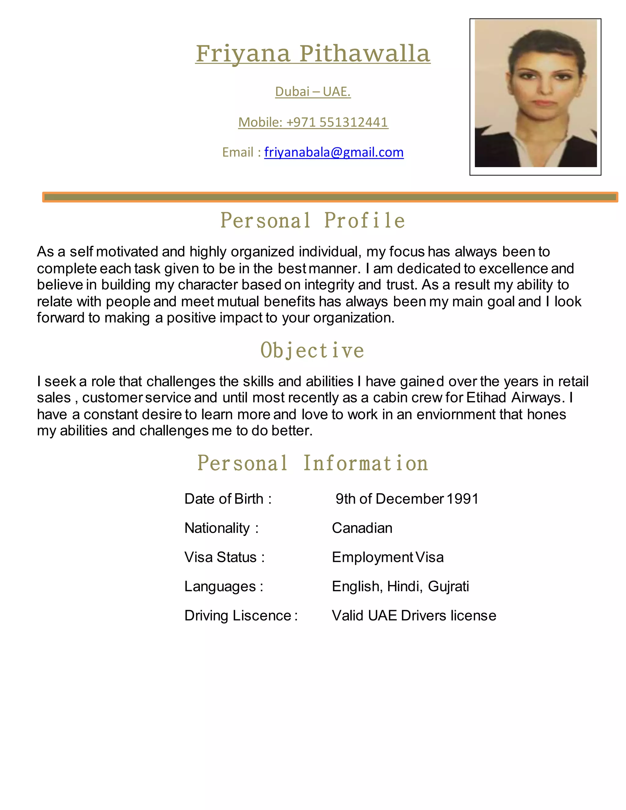 Friyana CV-2016 | DOCX | Air Travel | Travel Type