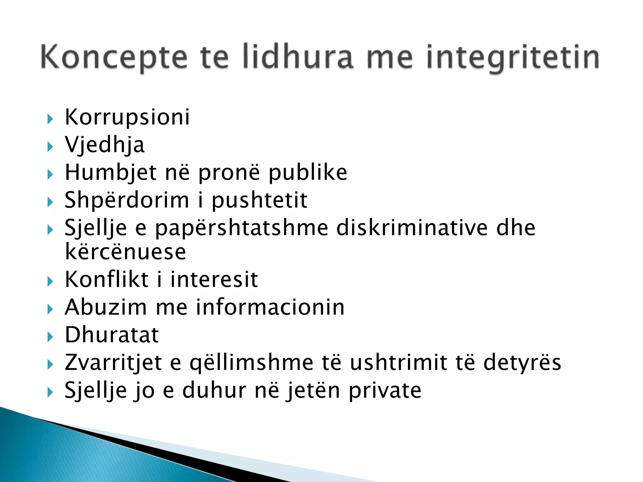 shembuj praktike per diskutim integriteti | PPT