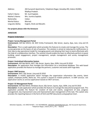 Abhishek Sapkale_Nov2014 | DOCX | Web Design and HTML | Internet