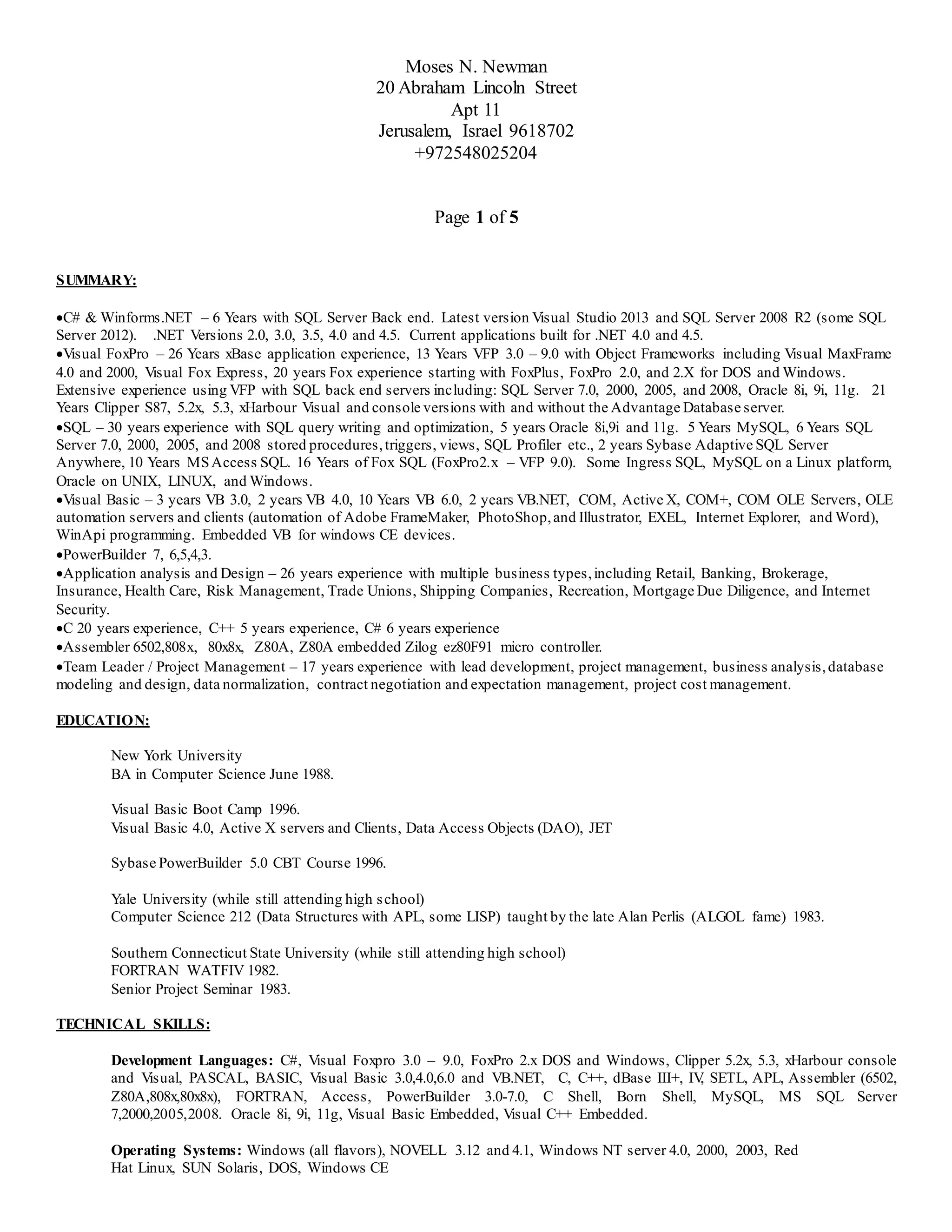 MosesResumenew | PDF