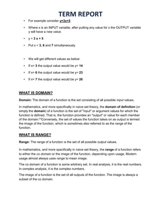 TERM REPORT MATHS | PDF