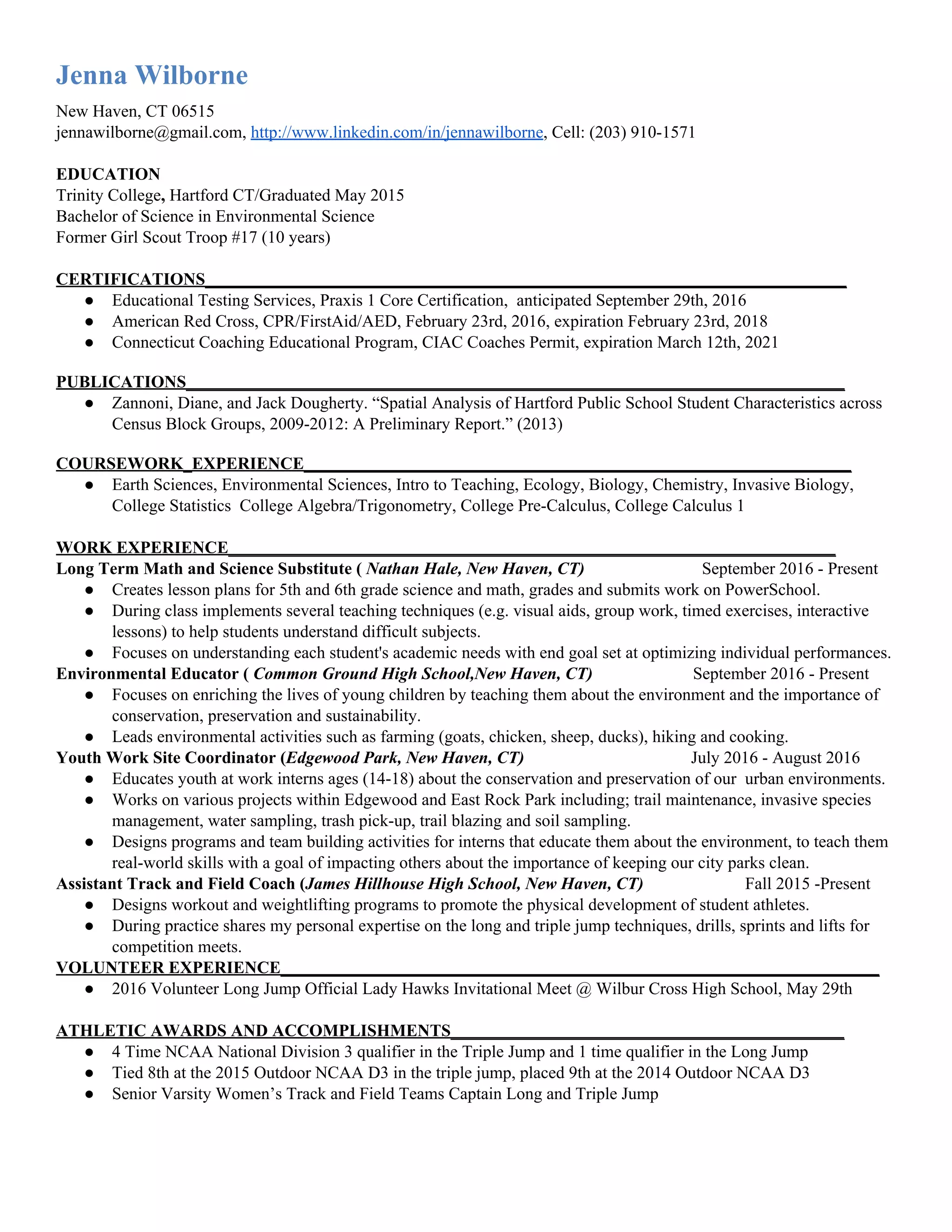 JennaWilborne_2016Resume | PDF