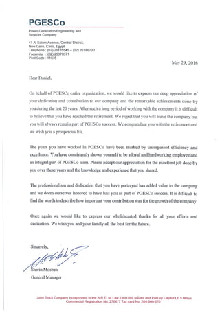 DANIAL Retirement Letter At June ,2016 | PDF