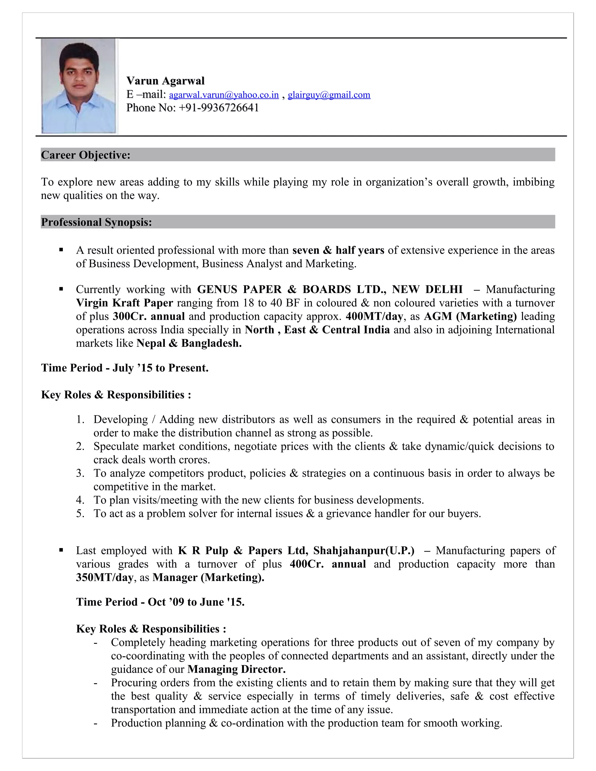CV_Varun_Agarwal | DOC | Business Administration | Business