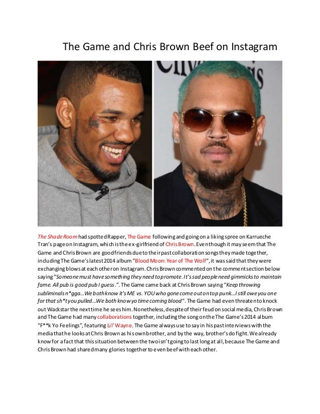 The Game and Chris Brown Beef on Instagram