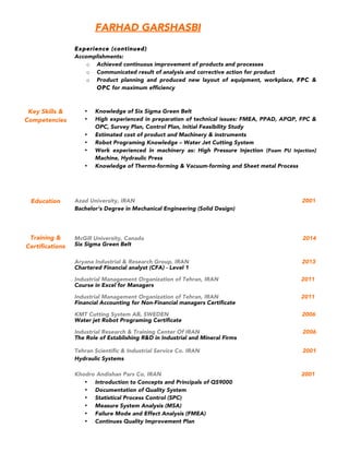 Farhad Garshasbi CV | PDF