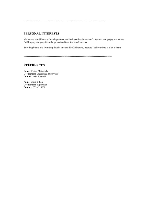 KAMOGELO MOGOTSI.CV | Sales | Business