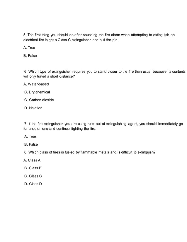 FIRE & SAFETY Questions | DOCX