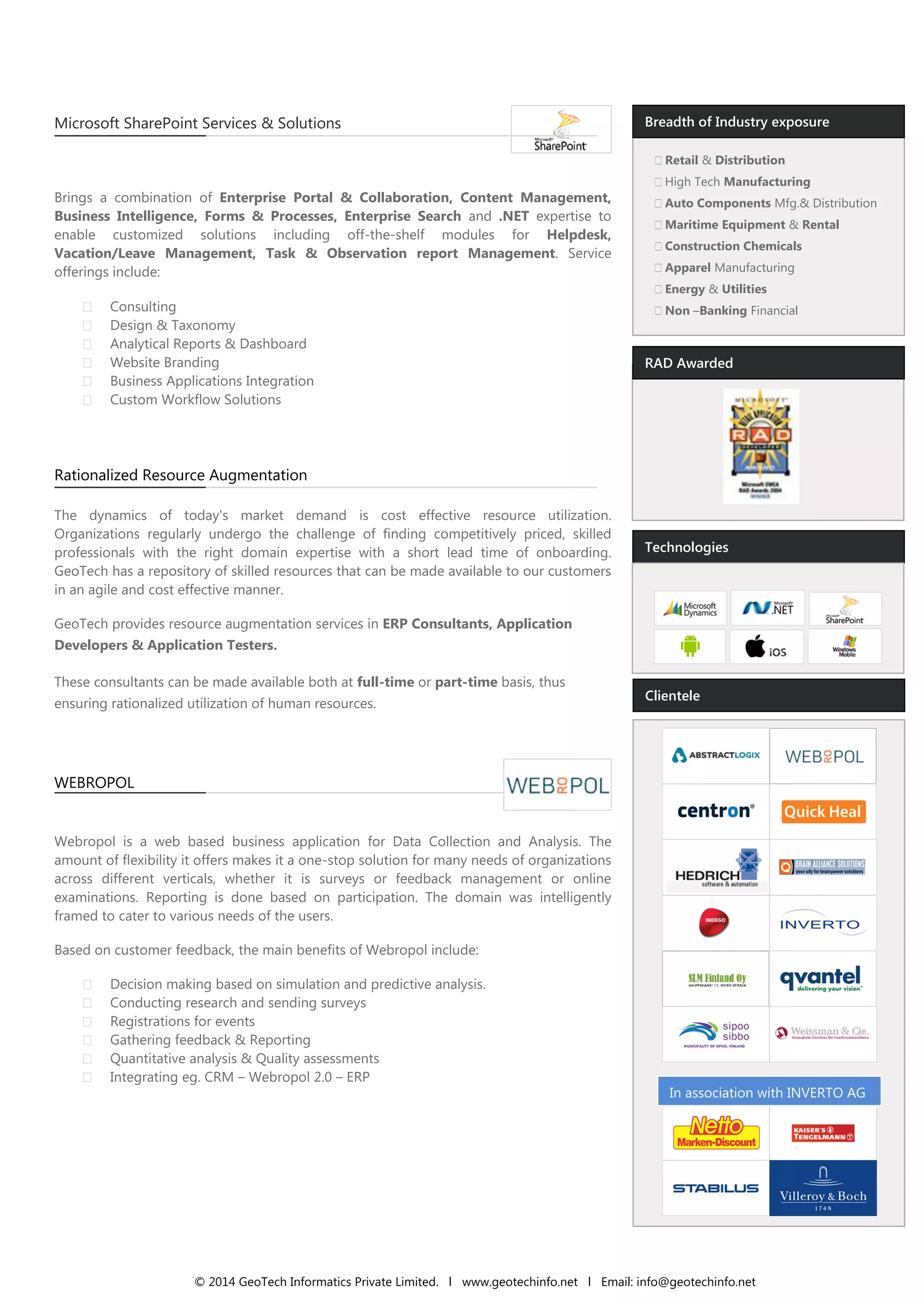 GeoTech_Factsheet_v3.6 | PDF