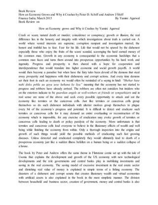 Book Review on How an Economy Grows and why it crashes | DOCX