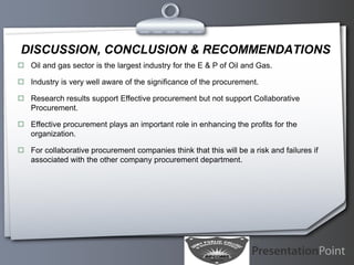 EFFECTIVE AND COLLABORATIVE PROCUREMENT ON ORGANIZATION PROFITABILITY | PPT