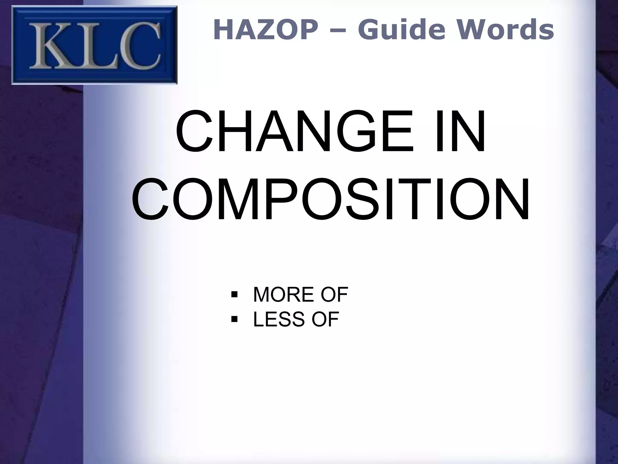 HAZOP – Guide Words | PPTX