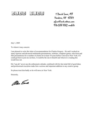 ALAN:Charly Letter of Recommendation | PDF