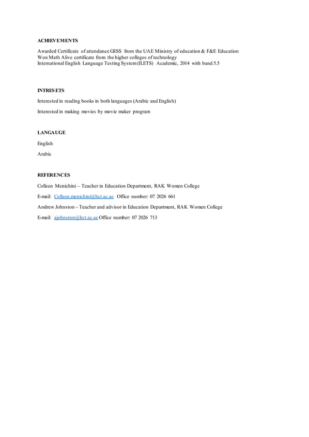Wafa Hassan Alshehhi CV | DOCX