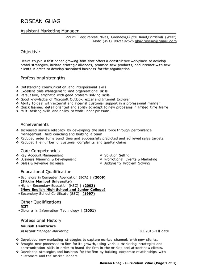 Rosean_Ghag_CV | DOCX | Business Administration | Business