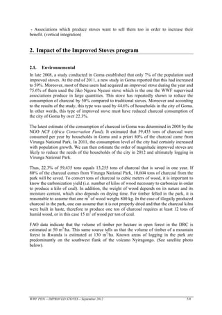 Improved Stoves project WWF Virunga Summary | PDF