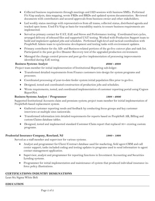 Resume - Steve Sauchelli - Lead BSA | PDF