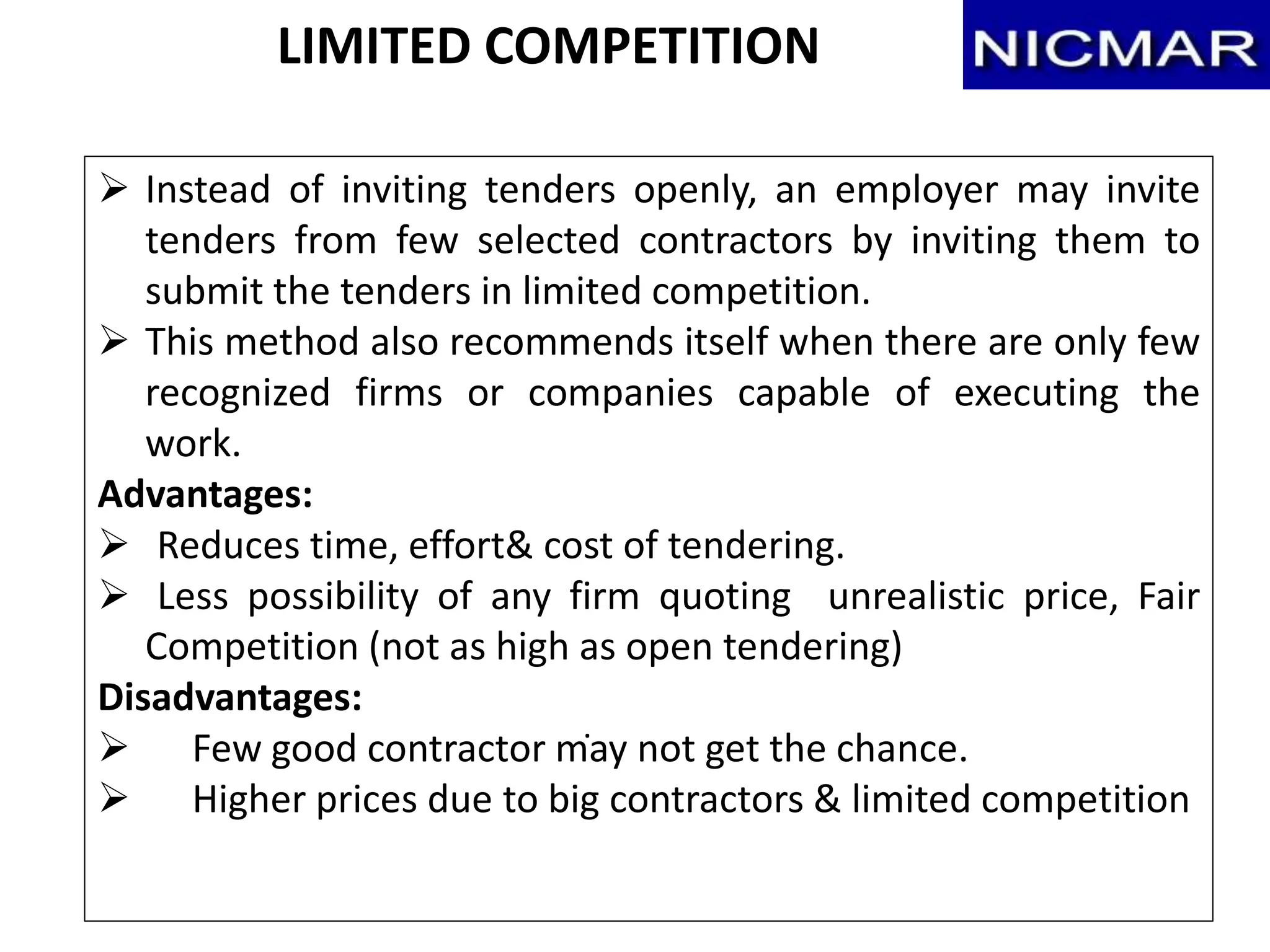 Tendering Bidding & Award of Contract Final Draft | PPTX