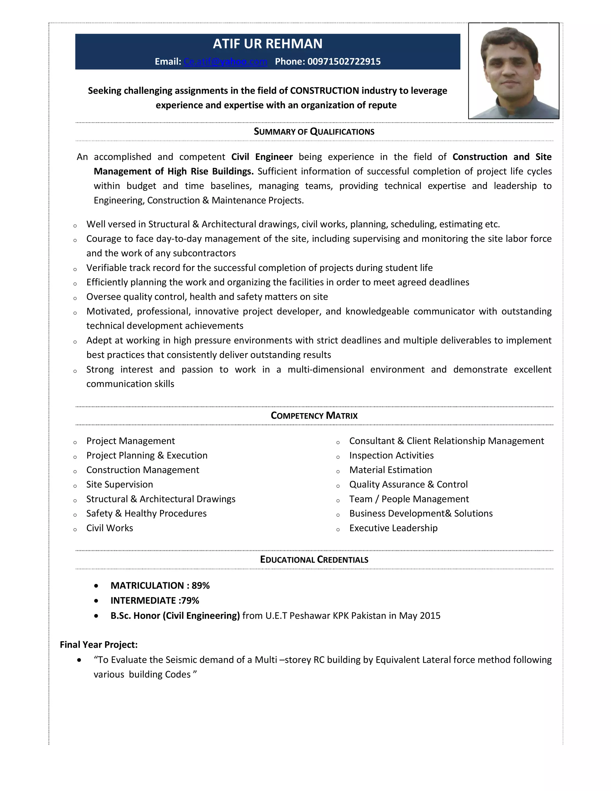 atif CV | PDF | Free Download