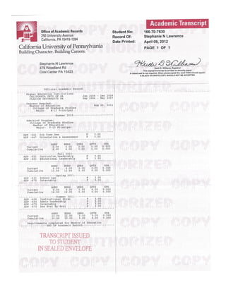 Academic Transcript | PDF