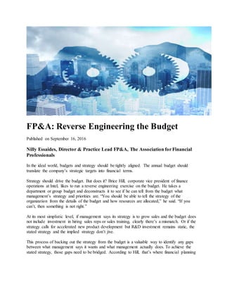 Reverse Engineering The Budget | DOCX