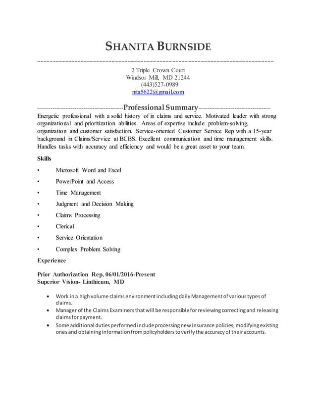 Shanita Burnside's Resume 2016 | DOCX