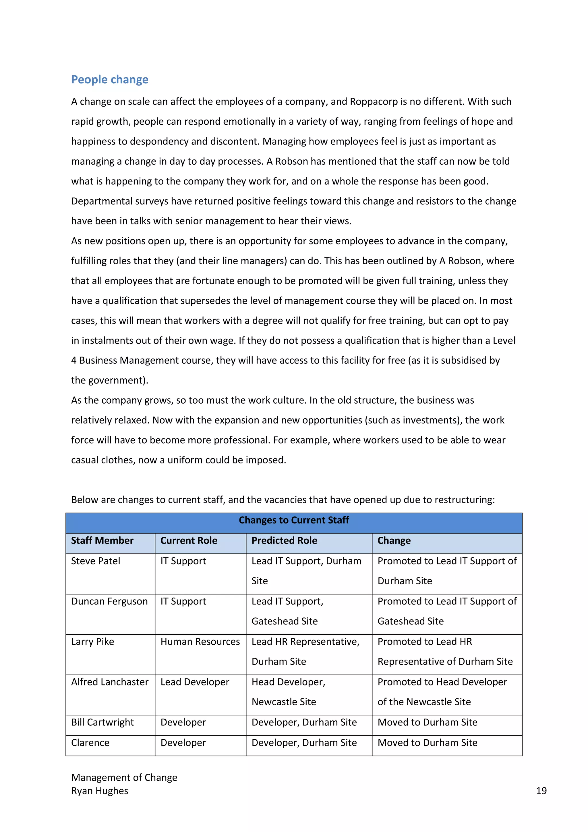 University Change Management Plan | PDF | Business Administration ...